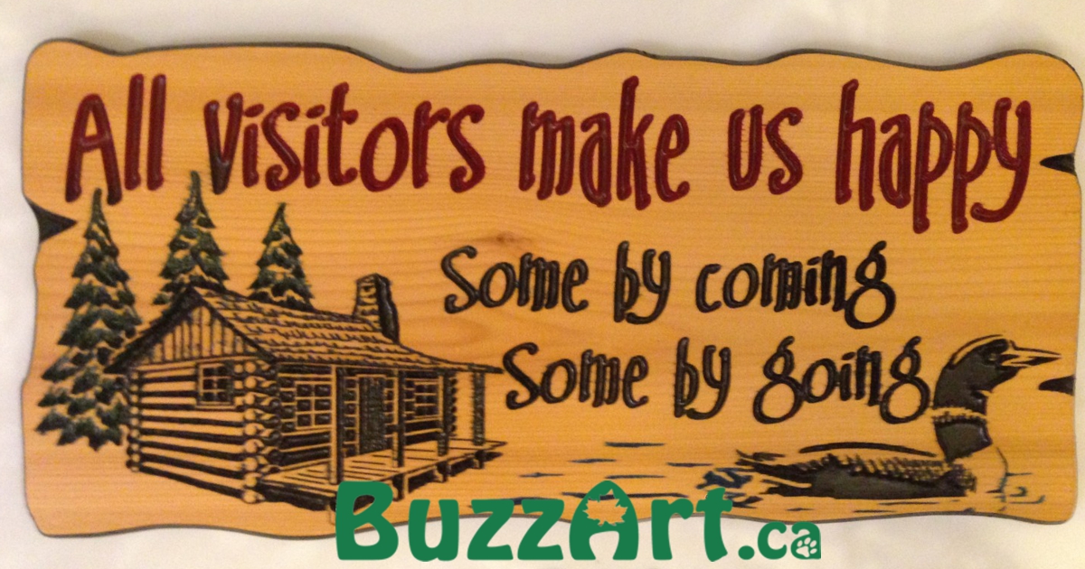 Wooden engraved carved outdoor signs for cottage, home and business ...