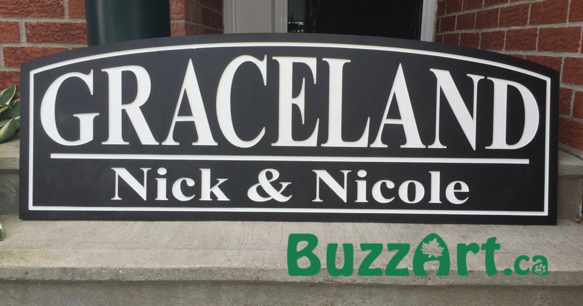 Custom UV stabalized plastic outdoor signs - Buzz Art